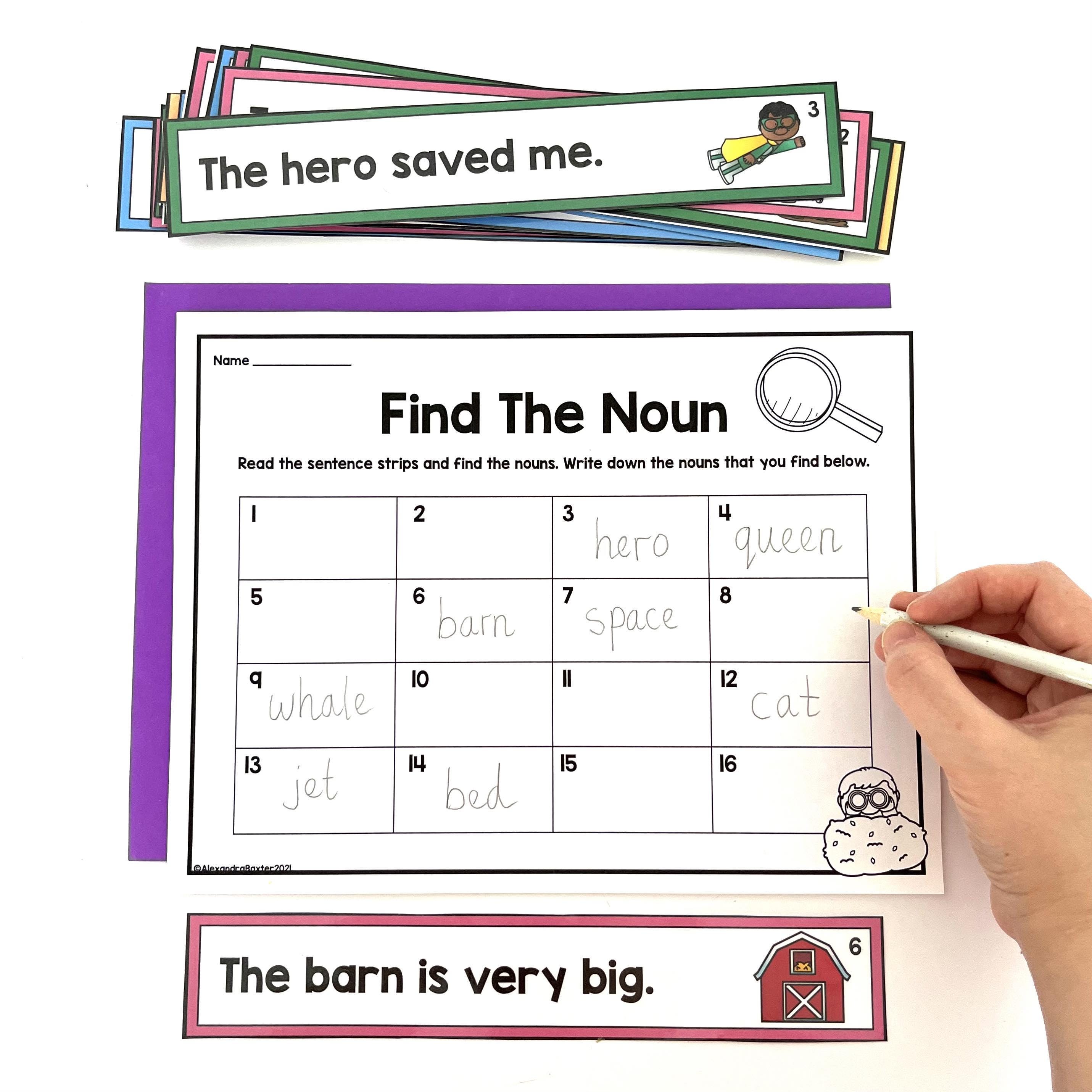 Noun Centers Parts of Speech Activities - Grammar Games - Etsy