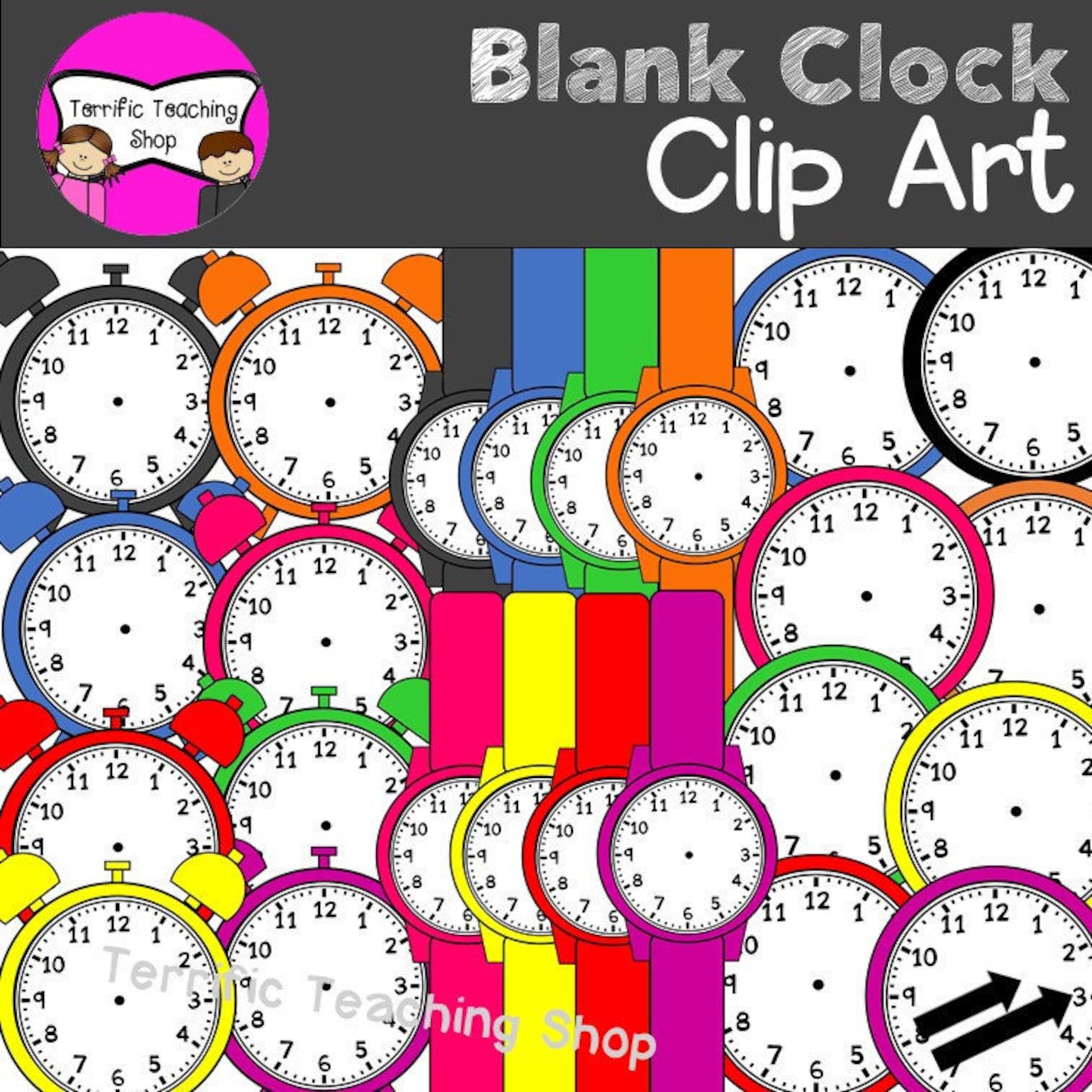 Blank Clock Clip Art - Etsy