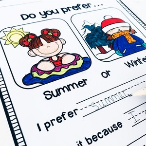 First Grade Opinion Writing Prompts and Writing Worksheets Writing Set ...