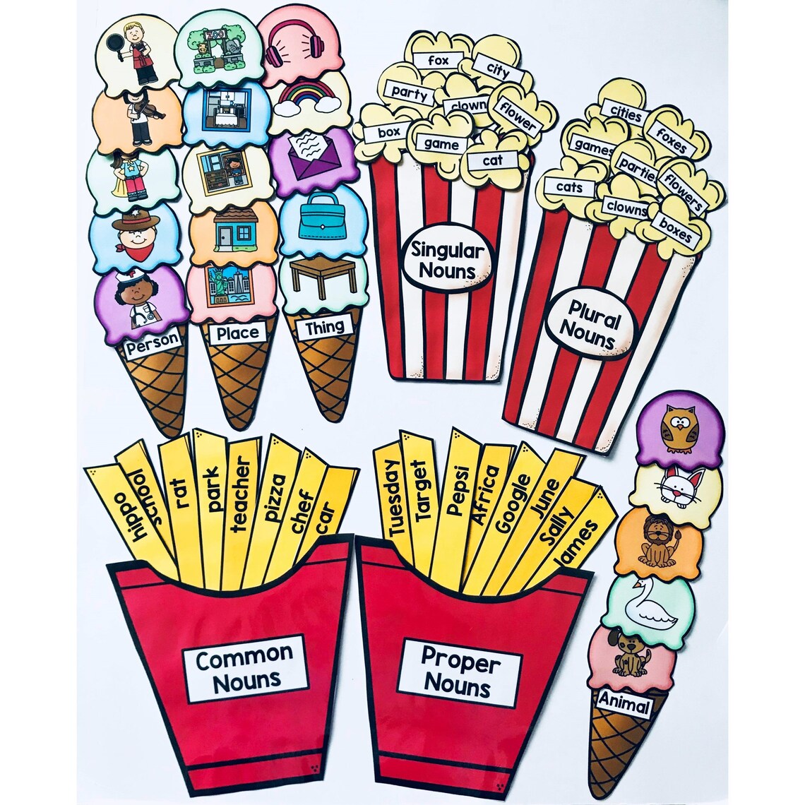 Noun Centers Parts of Speech Activities - Etsy