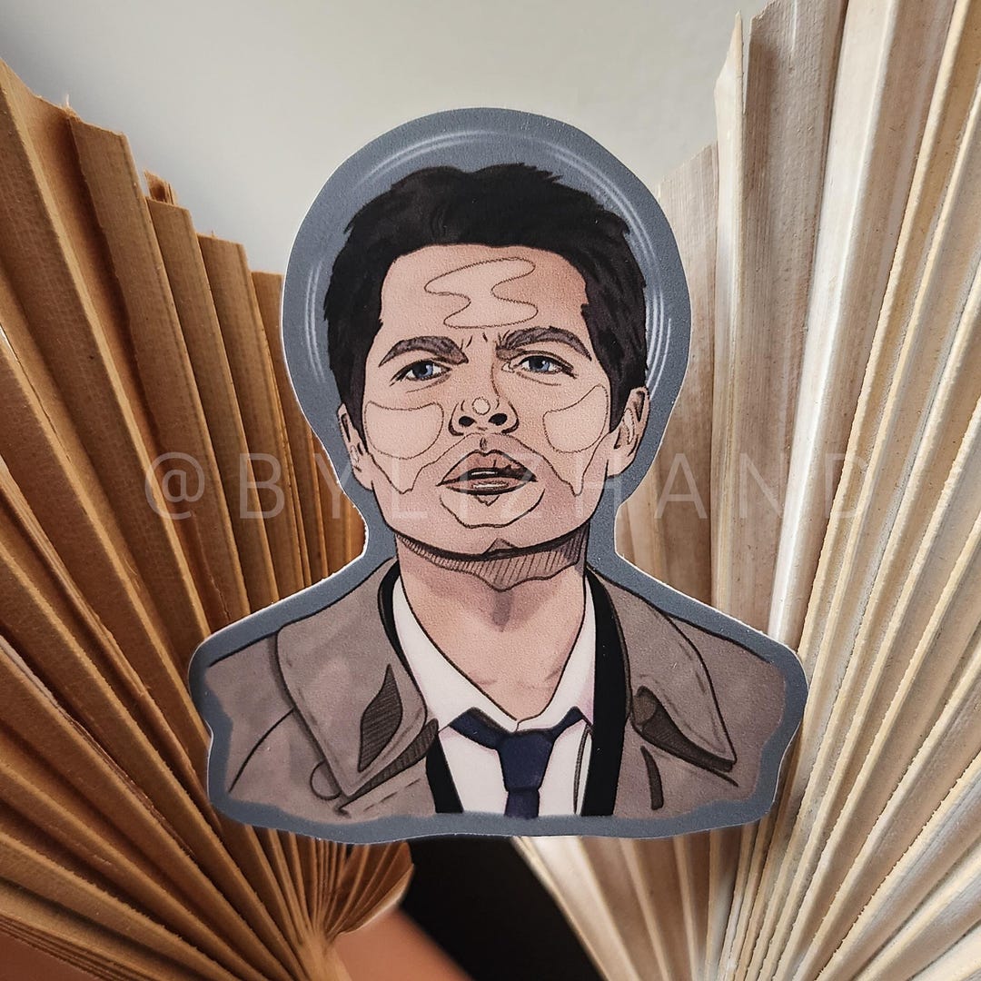 Castiel - Hand Illustrated - Supernatural - Vinyl Waterproof Sticker ...