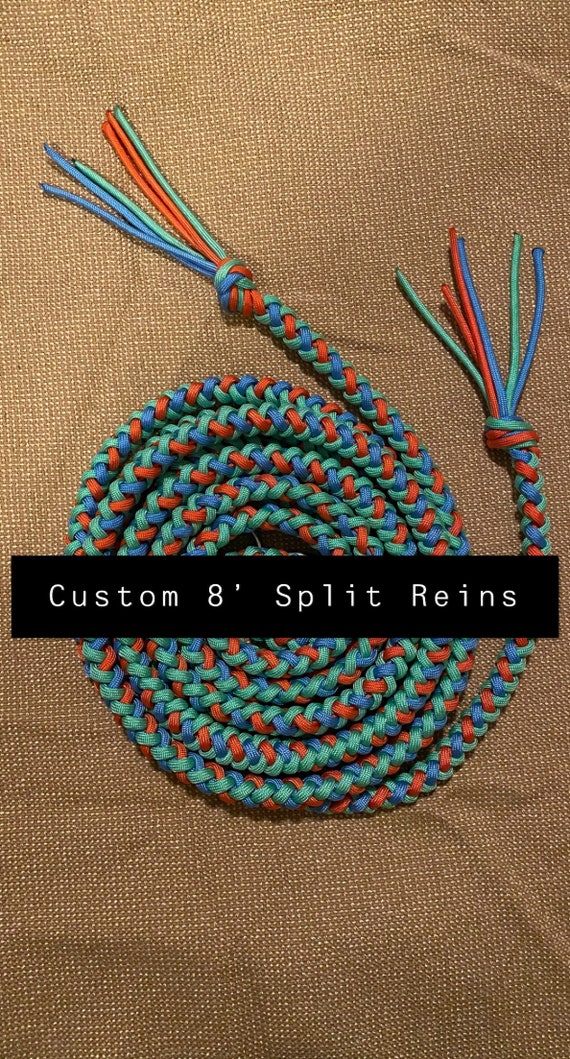 Custom made to order 8 round braid split reins | Etsy