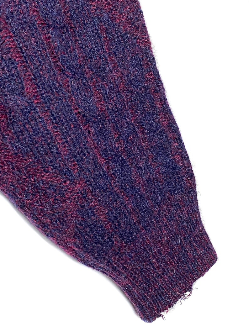 70s 80s Alpaca Braids Jumper, VINTAGE Blue Purple Oversize Sweater. Quality Alpaca Wool Braid ...