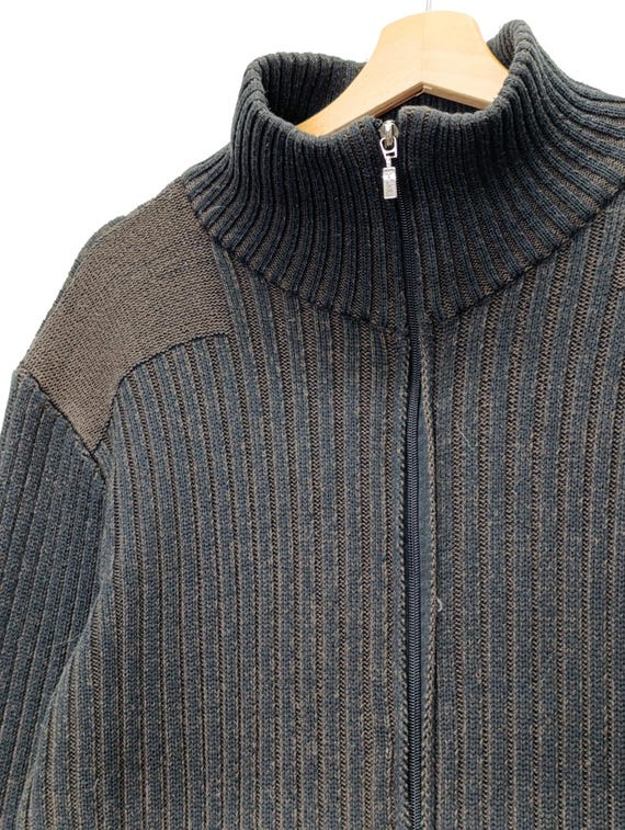 2000s ribbed zip up sweater, y2k Aesthetic unisex Swe… - Gem
