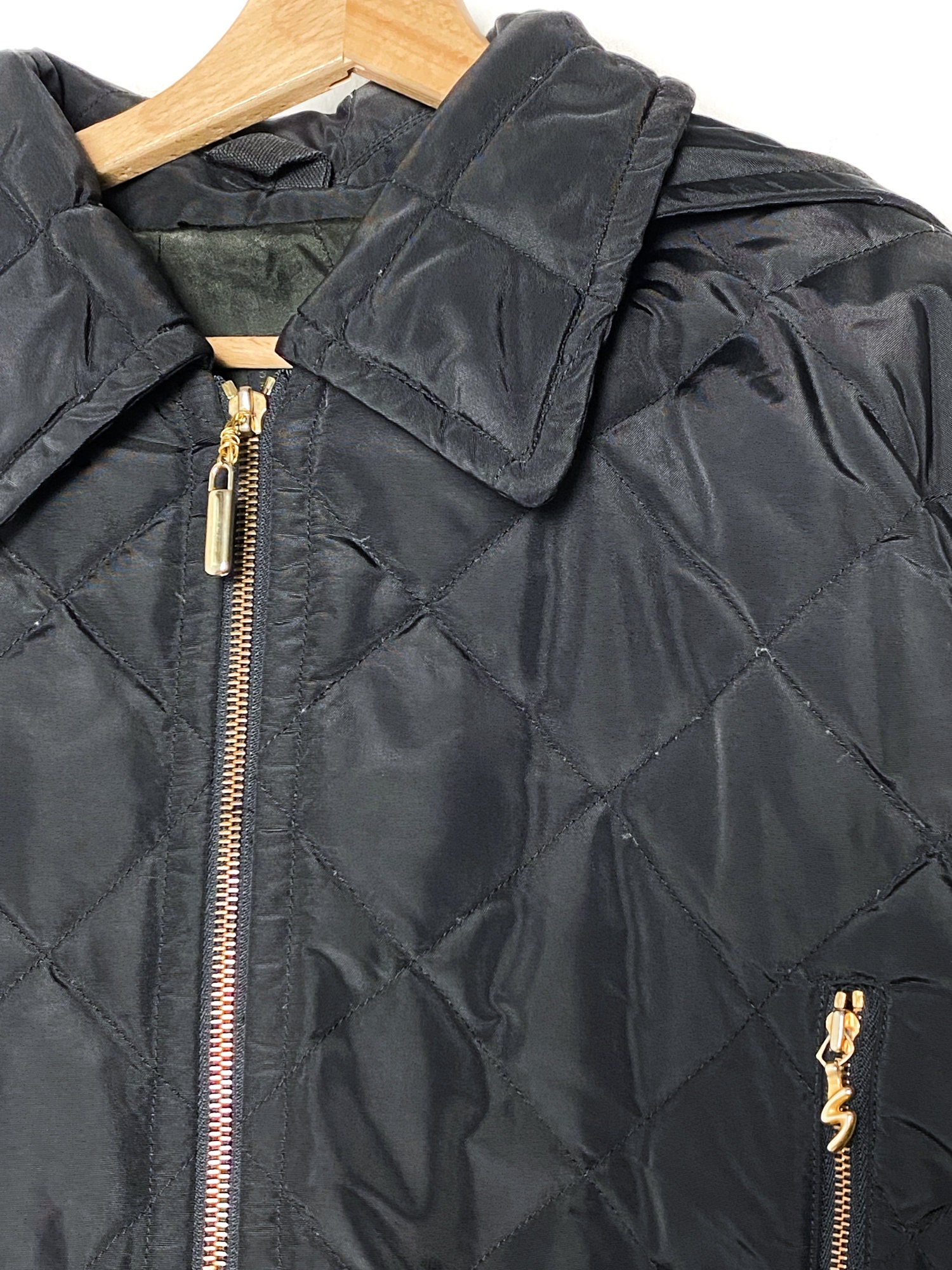 90s Quilted Bomber Jacket by Sonia Bogner Black Oversized - Etsy