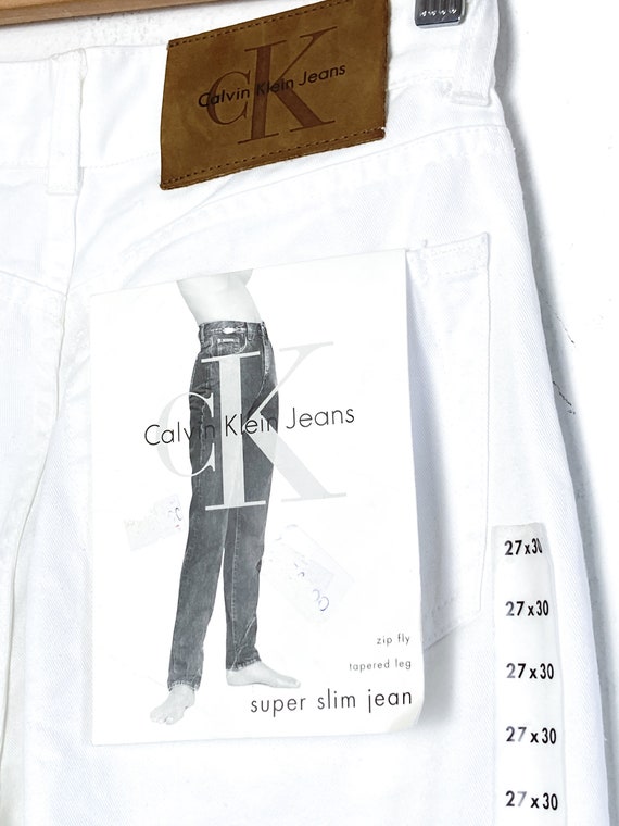 nos - y2k CALVIN KLEIN JEANS white denim trousers, W2… - Gem