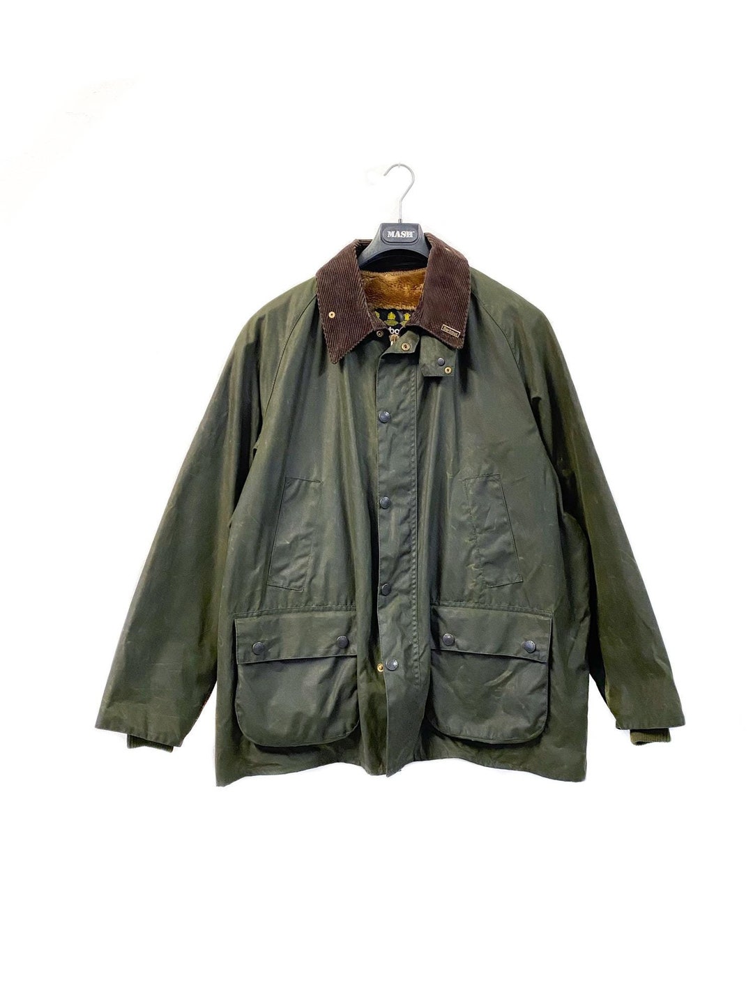 Vintage Barbour Bedale Green Wax Jacket, British 4 Pockets Unisex Coat ...