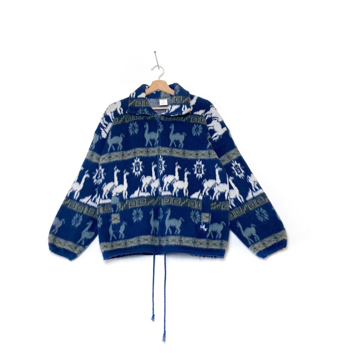 ECUADOR WOOL Sweater Fleece, Geometric Oversize Jumper, Unisex Heavy ...