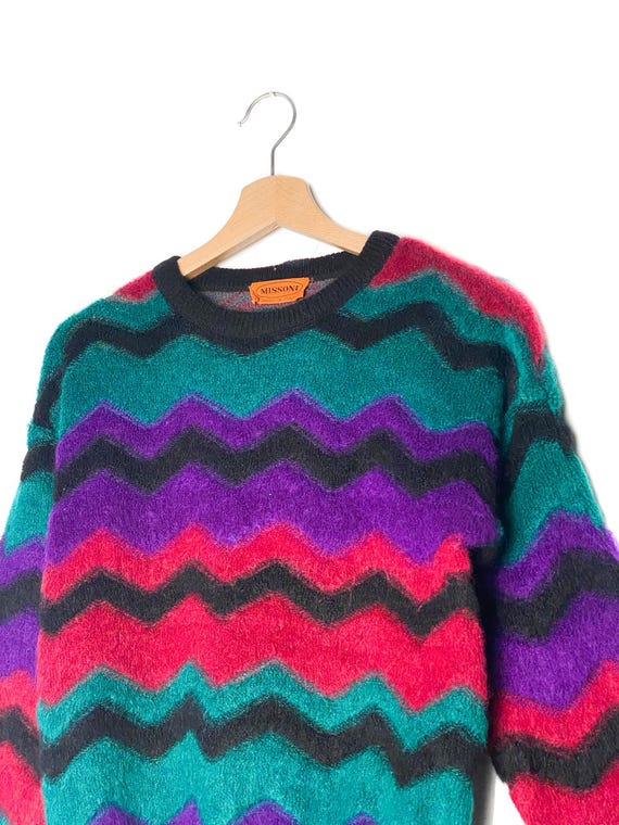 1980s vintage Missoni iconic Zig-zag print mohair kni… - Gem
