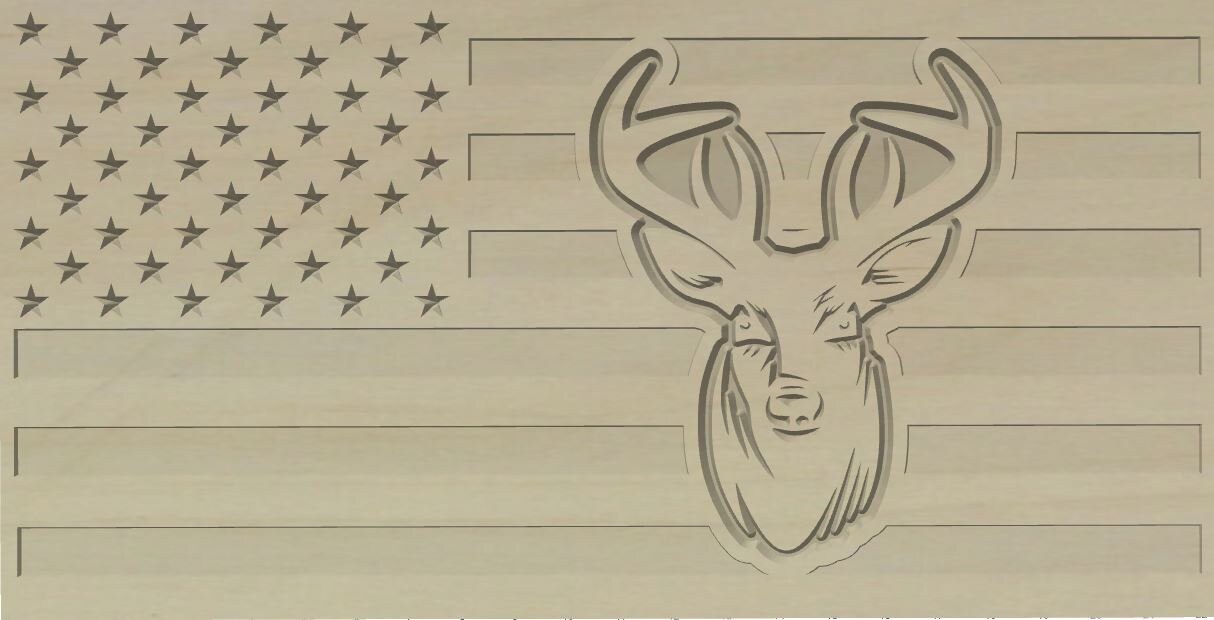 11.25 by 22 Inch Buck Flag (ready to Cut GCODE) GRBL CNC Machines - Etsy
