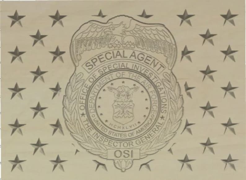 OSI Agent Badge Union 14.25 by 10.5 Inches - GCODE - GRBL - Ready to ...