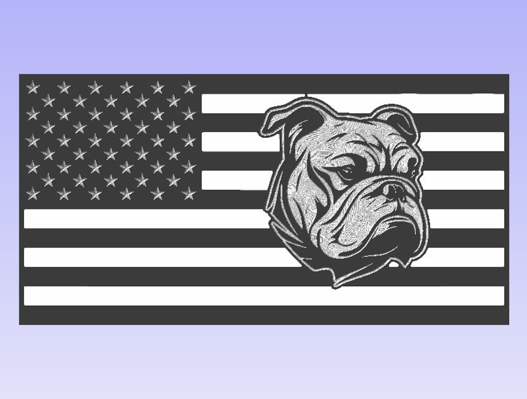 Bulldog American Flag SVG File - Etsy