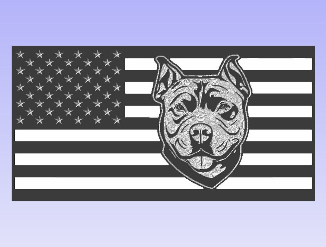 Pitbull American Flag SVG - Etsy