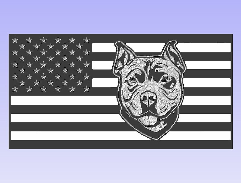 Pitbull American Flag SVG - Etsy
