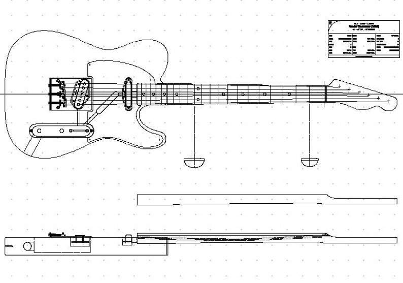 1958 Fender Telecaster Standard DXF File - Etsy