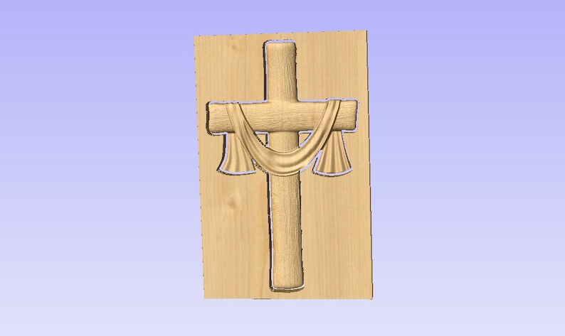 Cross With Robe 3d File for CNC Machines - Etsy