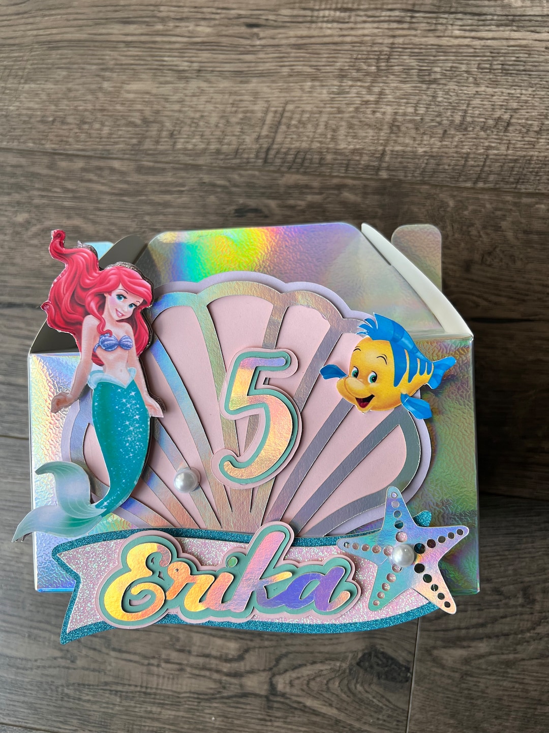 Little Mermaid Ariel Birthday Gable Boxes, Party Favor, Goody Boxes Set ...