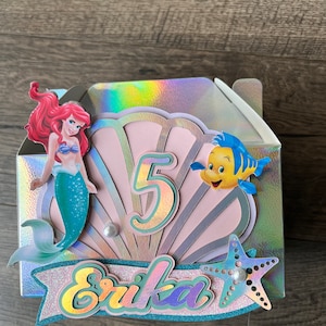 Little Mermaid Ariel Birthday Gable Boxes, Party Favor, Goody Boxes Set ...