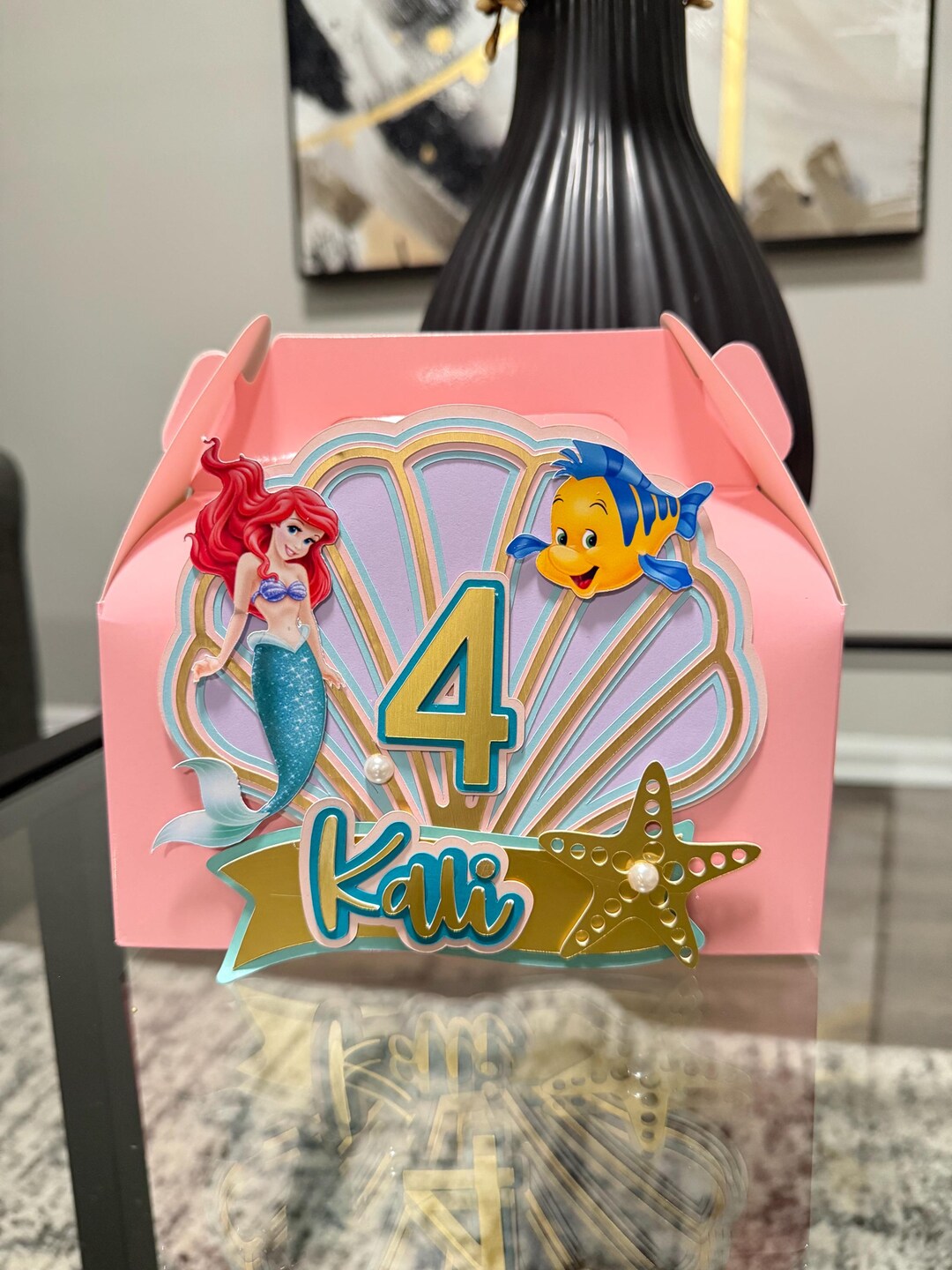 Little Mermaid Ariel Birthday Gable Boxes, Party Favor, Goody Boxes Set ...
