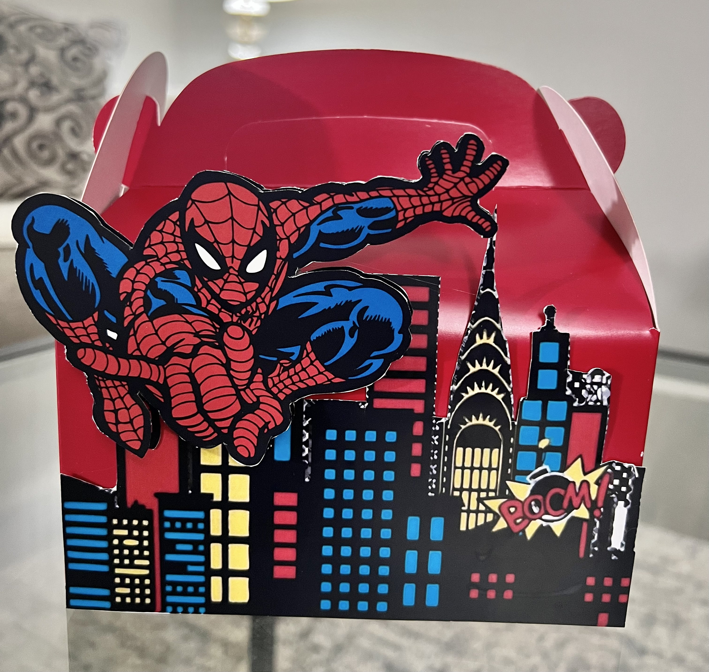 Spider-man Superhero Gable Box, Party Labels Favor Box, Superhero ...