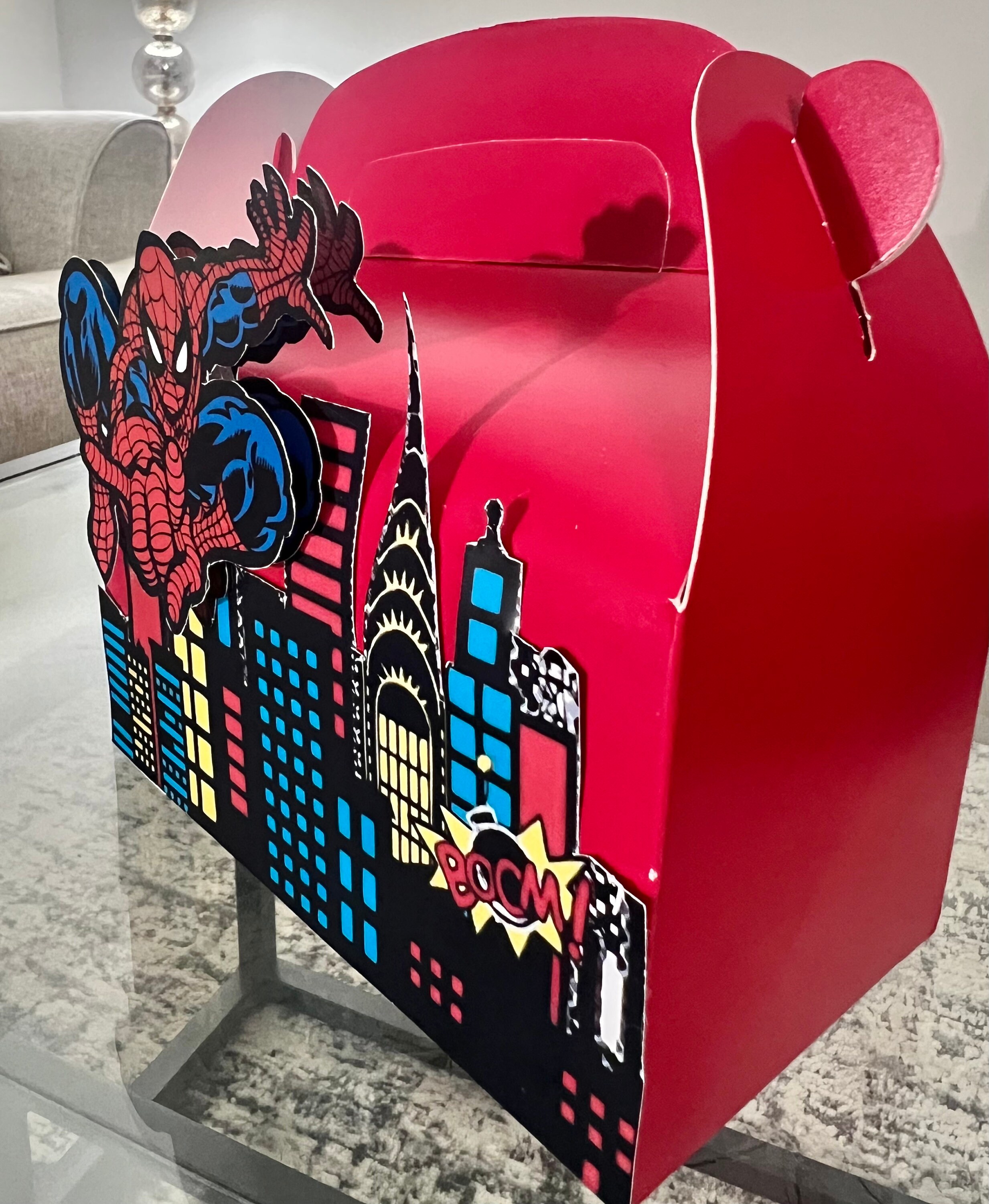 Spider-man Superhero Gable Box, Party Labels Favor Box, Superhero ...