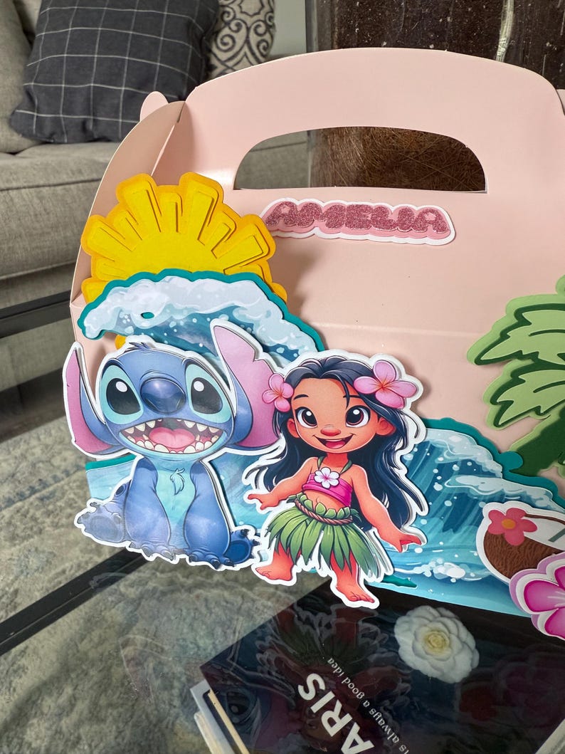 Stitch Birthday Gable Boxes, Party Favor, Goody Boxes Set of 6 - Etsy