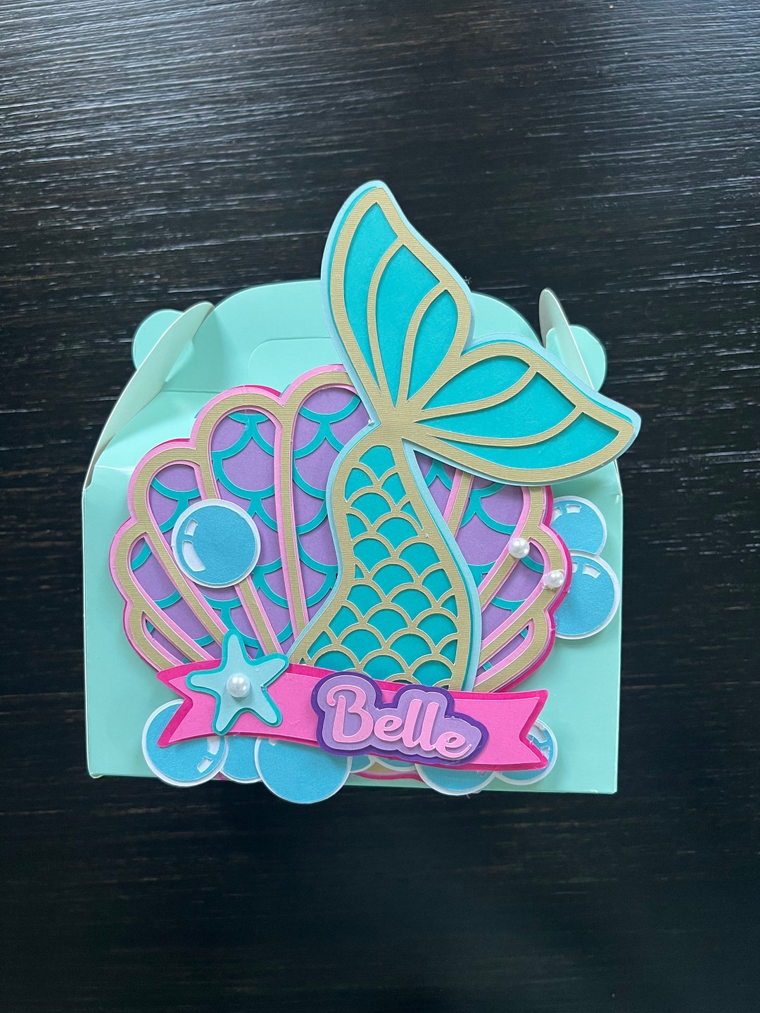 Mermaid Birthday Gable Boxes, Party Favor, Goody Boxes Set of 6 - Etsy