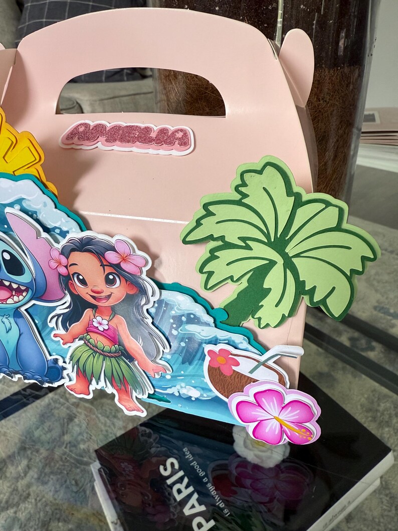 Stitch Birthday Gable Boxes, Party Favor, Goody Boxes Set of 6 - Etsy