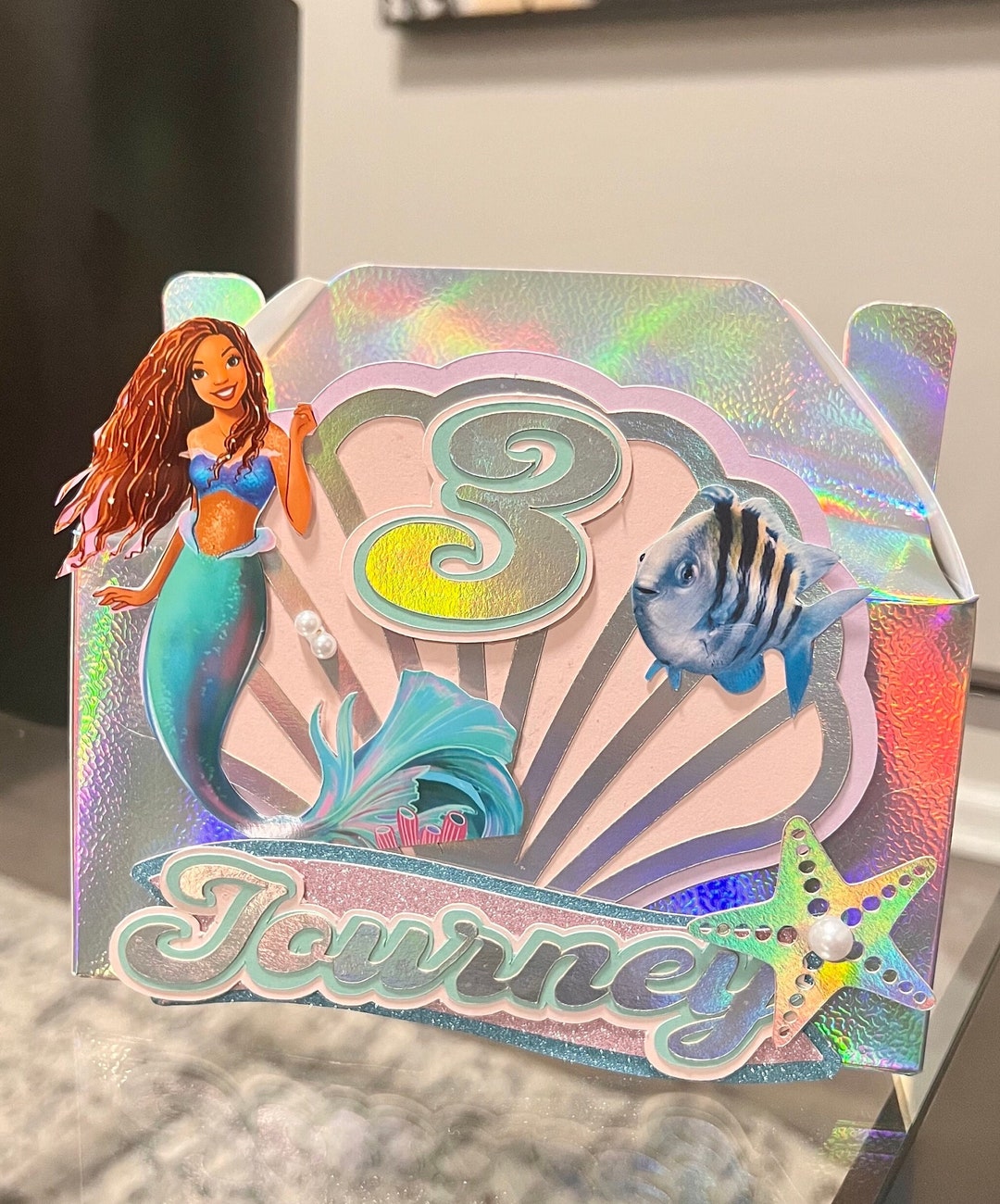 New Little Mermaid Ariel Birthday Gable Boxes, Party Favor, Goody Boxes ...