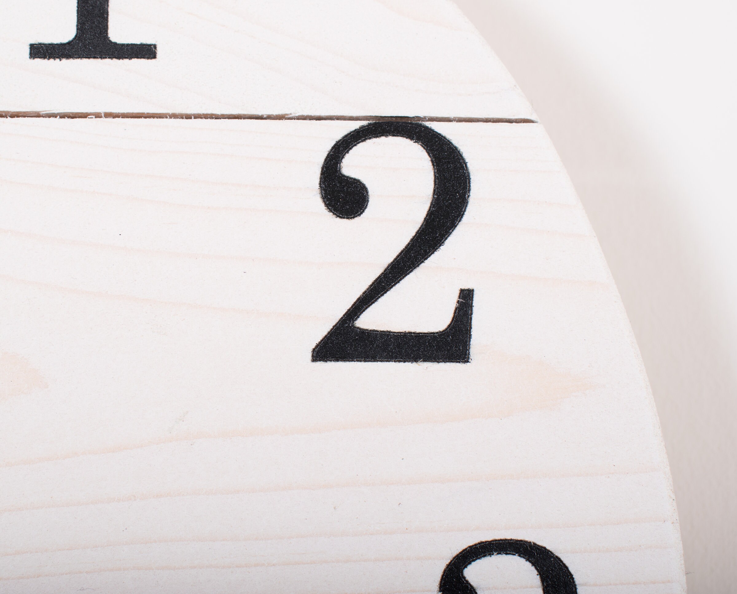 White Stain Solid Wood Handmade Wall Clock, Minimalist Wooden Clock ...