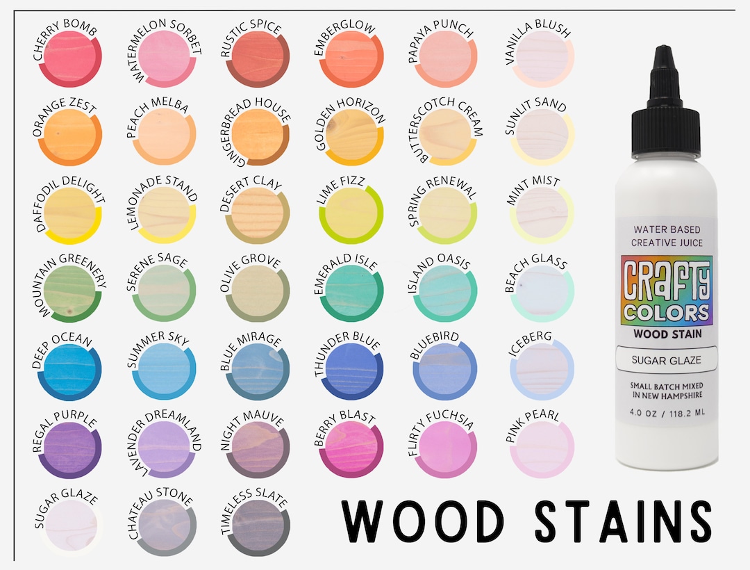 Colorful Wood Stains, Art Supplies, Resurface Furniture Paint, Water ...