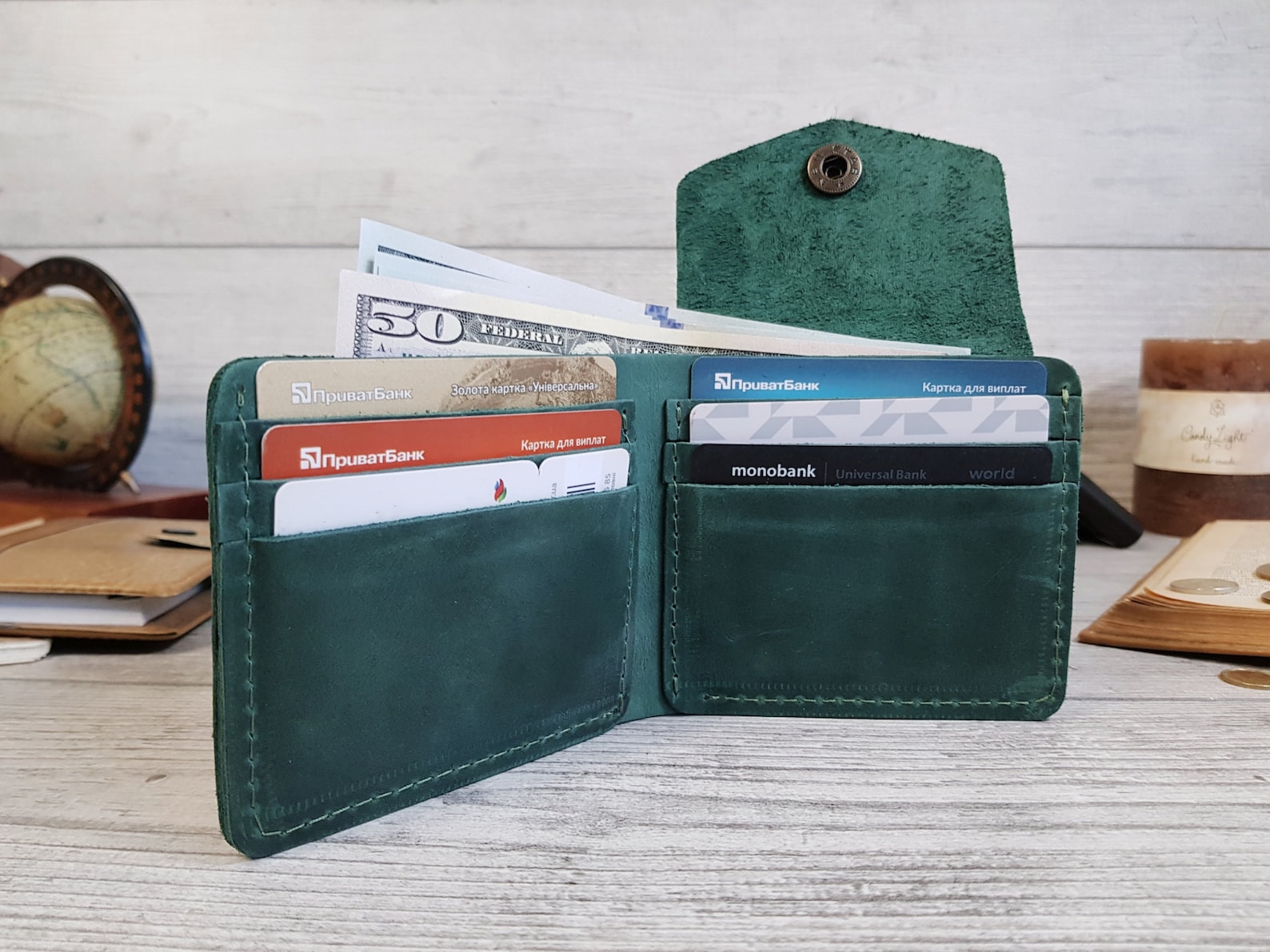 Cute Small Minimalist Womans Wallet Personalized Leather - Etsy