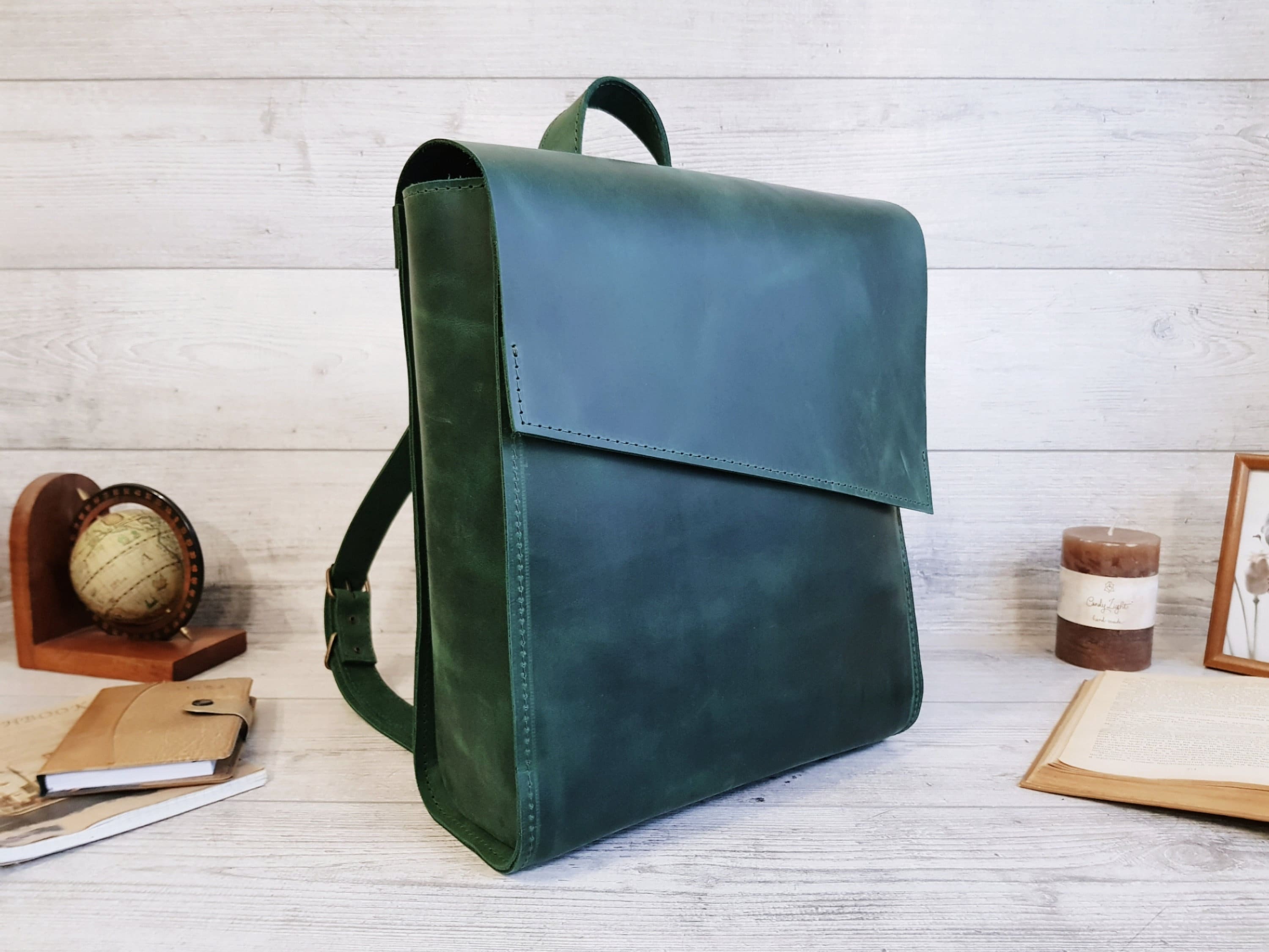 Handmade Leather Laptop Backpack Women Womens Minimalist | Etsy