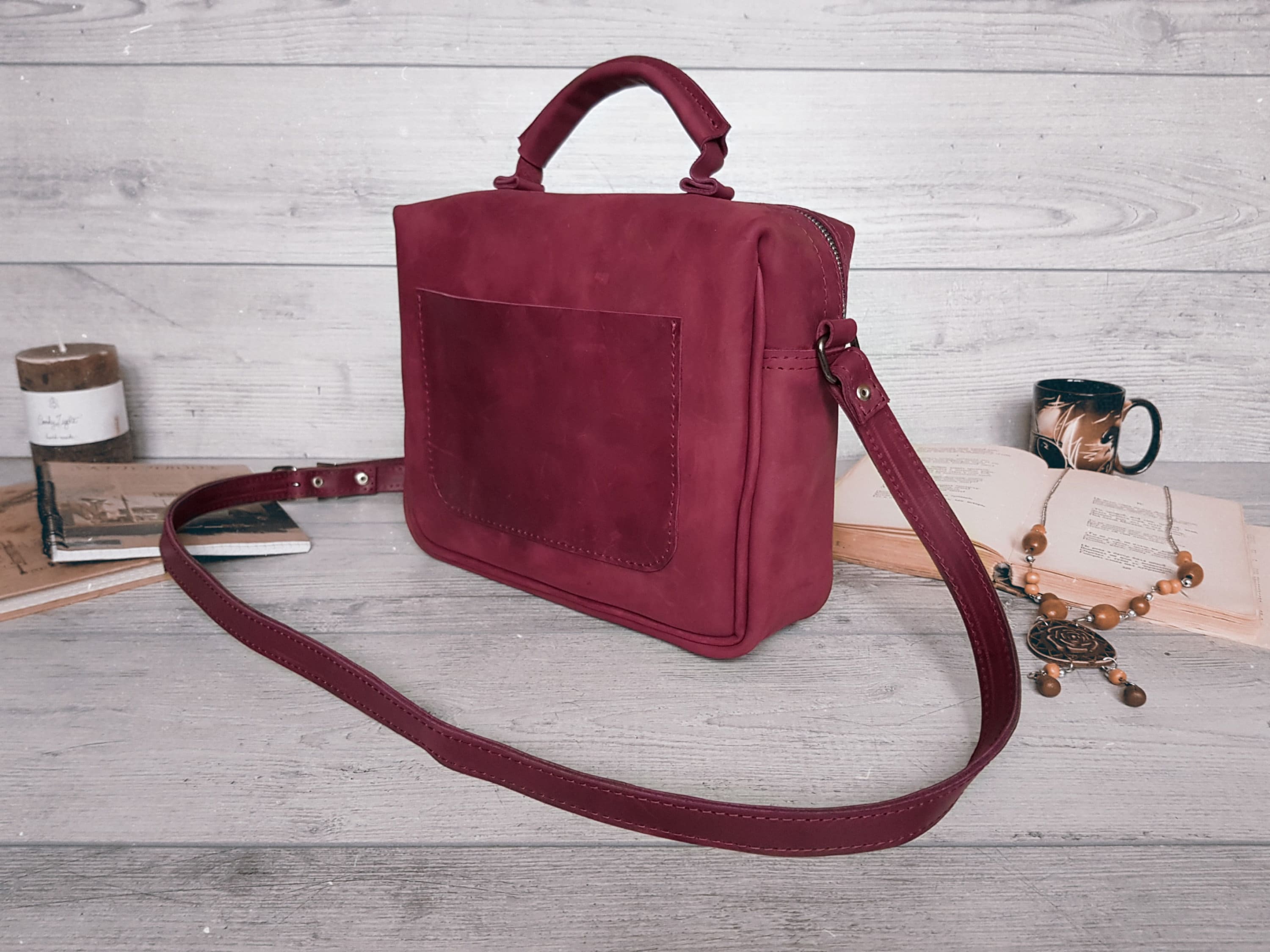 Leather satchel bag Leather bag women Leather crossbody bag | Etsy