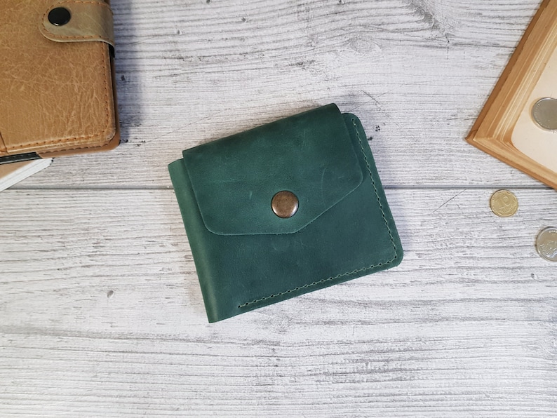 Cute Small Minimalist Womans Wallet Personalized Leather - Etsy