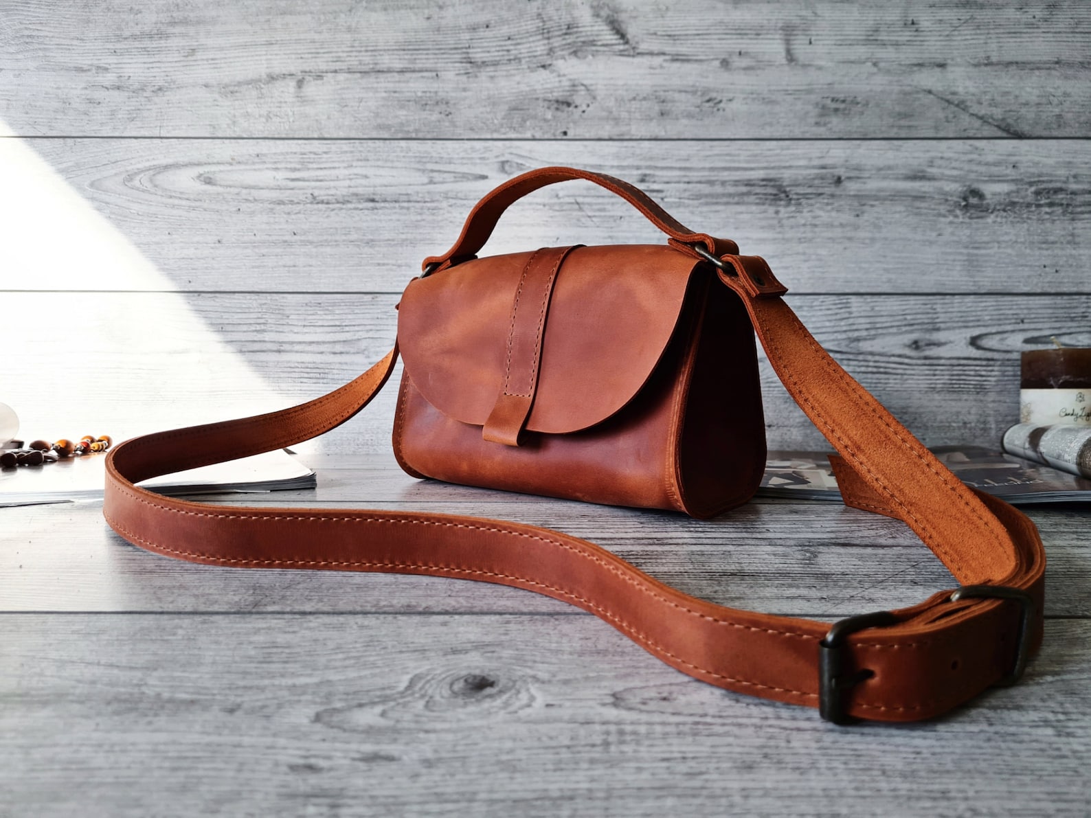 Leather Crossbody Bag Brown Leather Purse Womens Handbags - Etsy