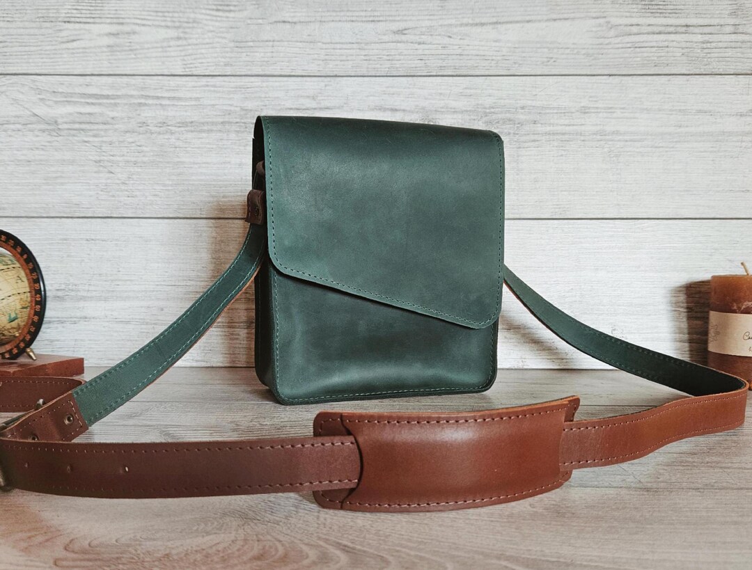 Leather Mens Shoulder Bag, Small Crossbody Bag for Men, Personalized ...