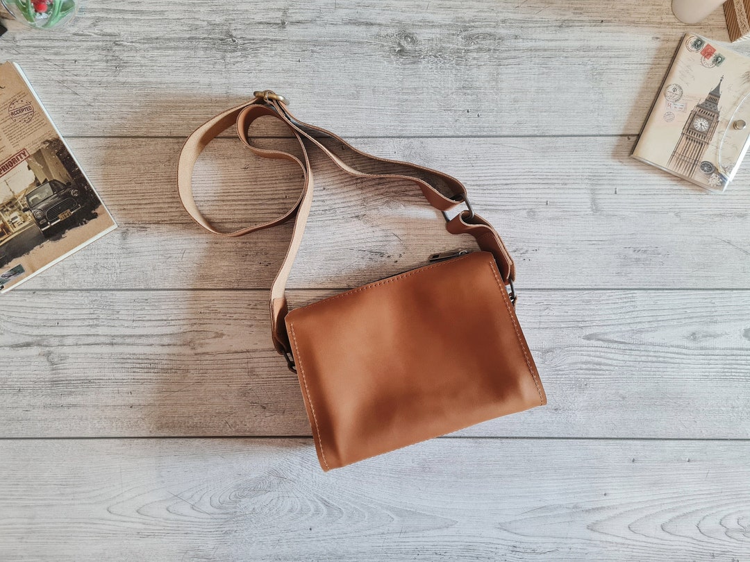 Leather Crossbody Bag for Women, Small Purse, Handmade Handbags, Tan ...