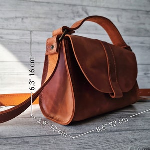 Leather Crossbody Bag, Brown Leather Purse, Womens Handbags, Handmade ...
