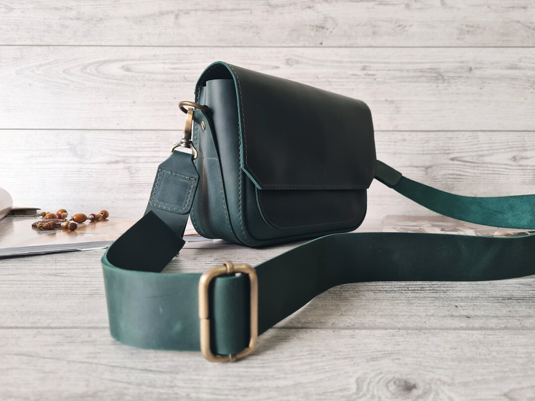 Leather Cross Body Bag, Small Purse Women, Green Crossbody Bag, Cute ...