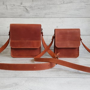 Leather Mens Crossbody Bag, Shoulder Bag for Men, Small Brown Handbag ...