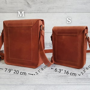Leather Mens Crossbody Bag, Shoulder Bag for Men, Small Brown Handbag ...