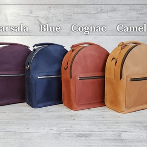 Leather Mini Backpack, Convertible Backpack Purse Women, Small ...