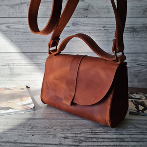 Leather Crossbody Bag, Brown Leather Purse, Womens Handbags, Handmade ...