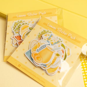 Lemons Themed Sticker Pack | Summer Lemonade Stickers - Etsy