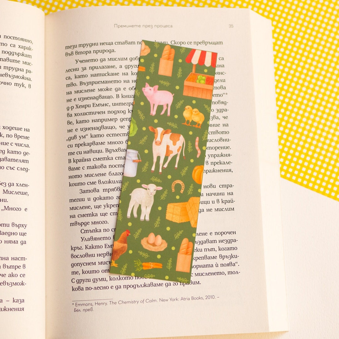Farm Animals Bookmark | Cute Illustrated Bookmark - Etsy