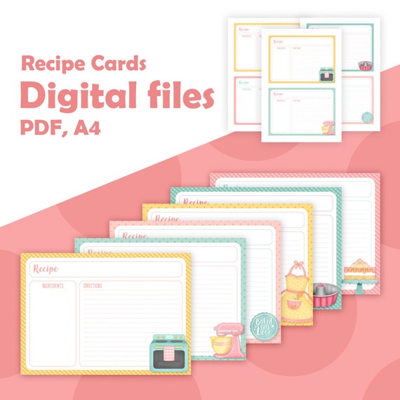 Printable Recipe Card Templates 5x7