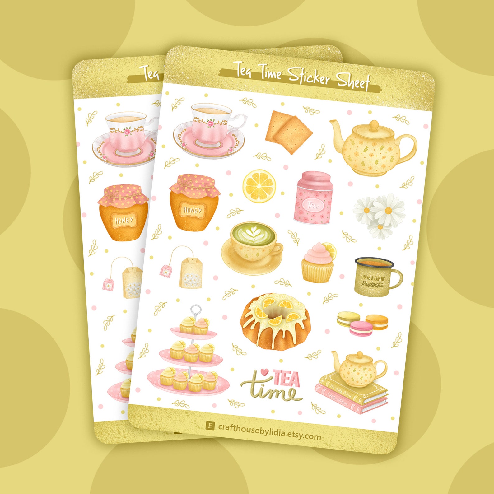 Tea Stickers Tea Sticker Sheet Tea Time Stickers Planner - Etsy