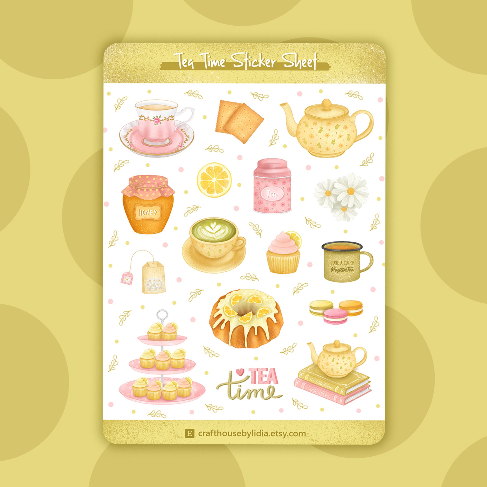 Tea Stickers Tea Sticker Sheet Tea Time Stickers Planner | Etsy