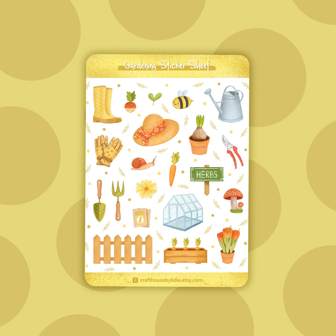 Gardening Sticker Sheet Gardening Stickers Bullet Journal Srickers ...